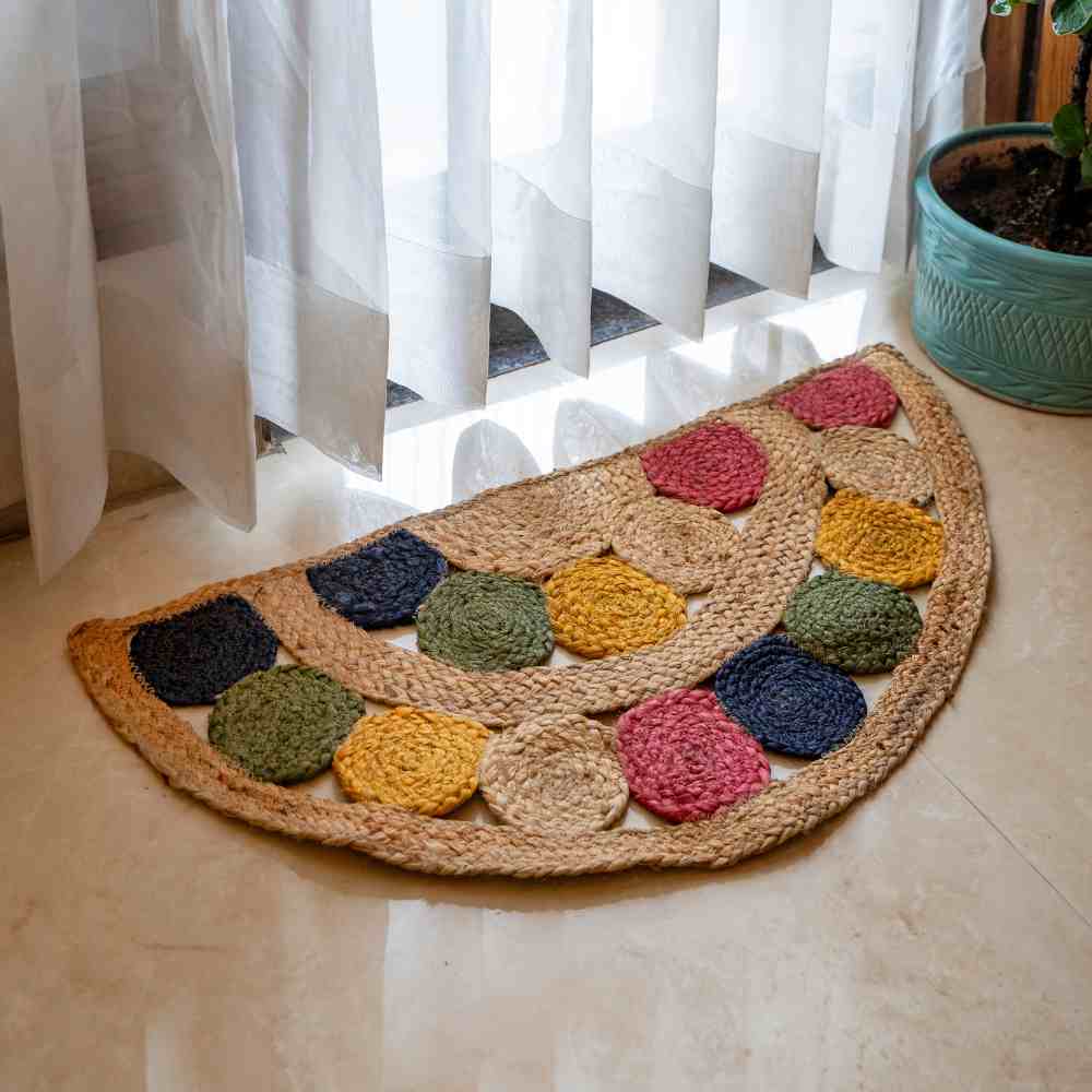 Fiesta Half-Moon Jute Mat | Hello Yellow Rugs